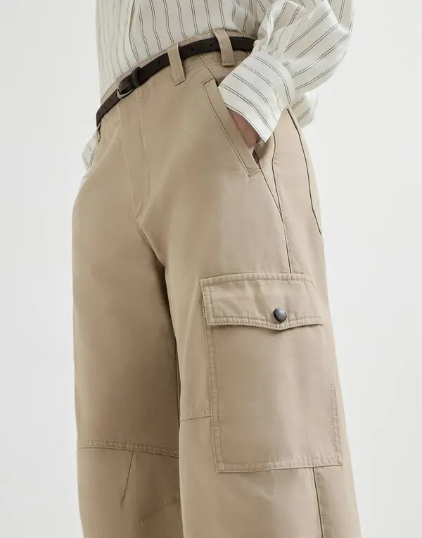Brunello Cucinelli Monili Barrel-leg Cargo Pants