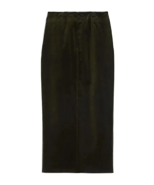 JIL SANDER Front-slit Velvet Midi Skirt