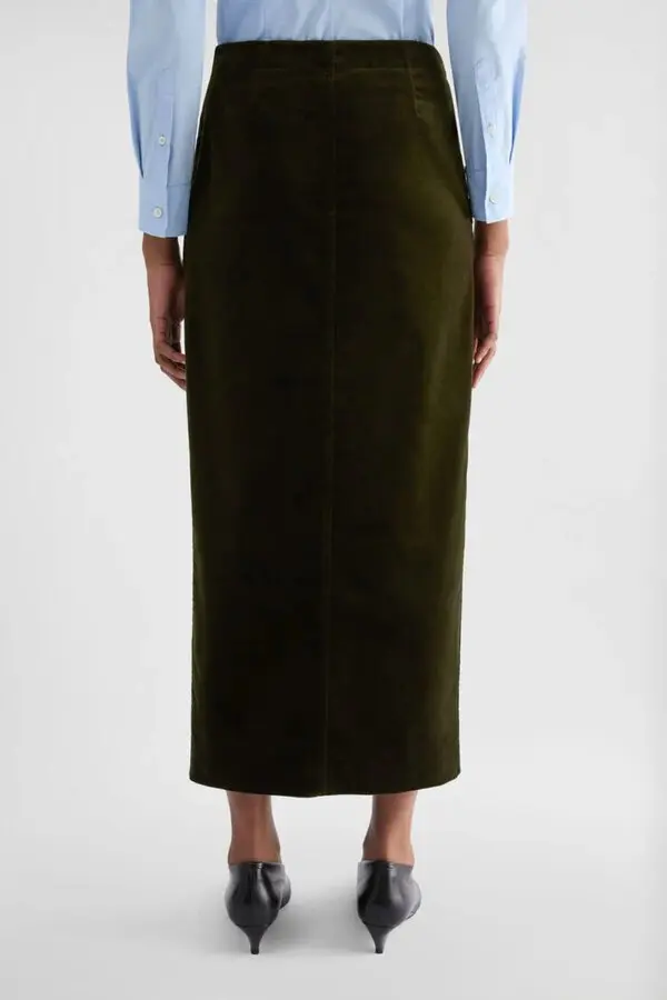JIL SANDER Front-slit Velvet Midi Skirt