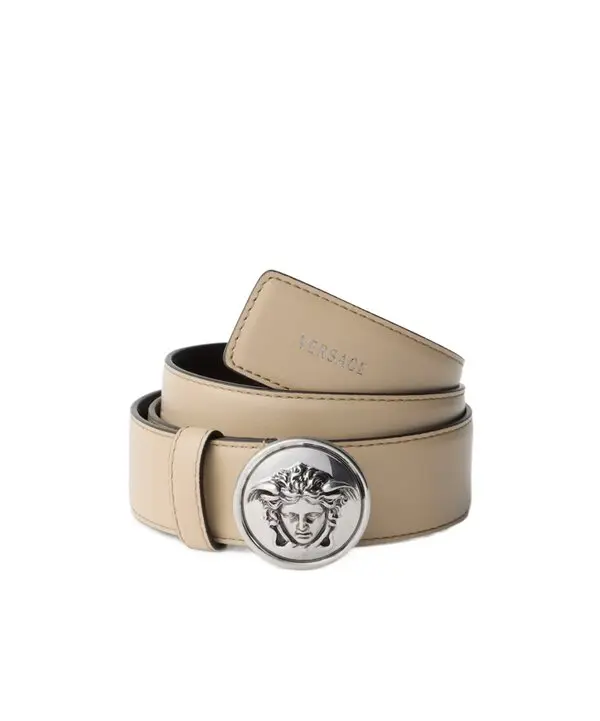 Versace Medusa-buckle Belt - Beige