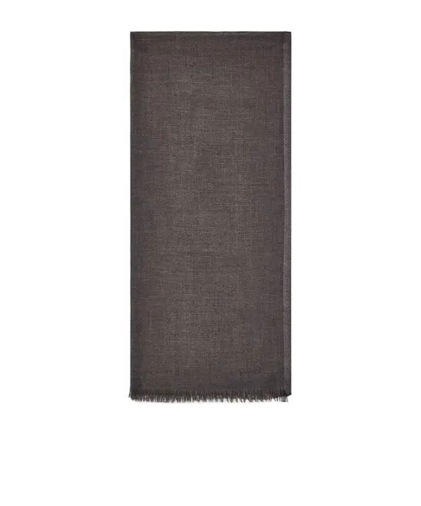 Giorgio Armani Stole In Cashmere And Silk With A Shiny Viscose Border - Brown