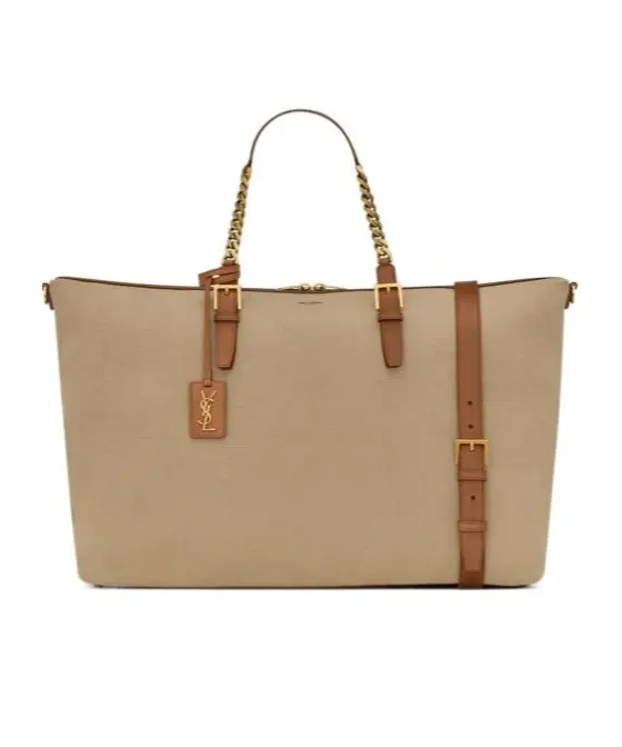 Saint Laurent Weekender Travel Bag With Leather Trim