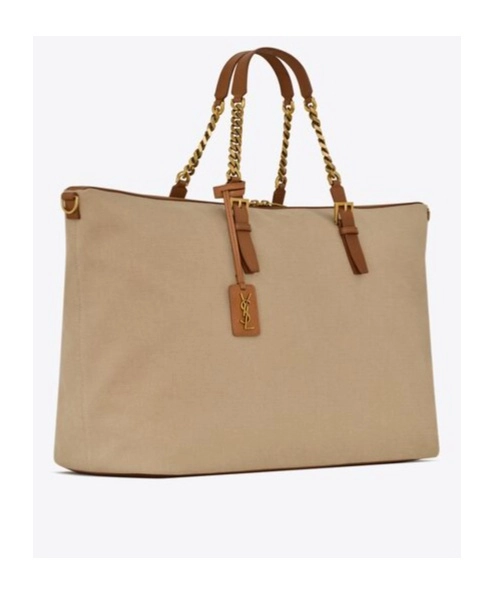 Saint Laurent Weekender Travel Bag With Leather Trim