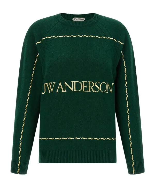 J.W.ANDERSON Logo Embroidery Sweater - Green