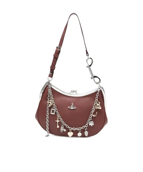 VIVIENNE WESTWOOD Charm Embellished Tote Bag - Burgundy