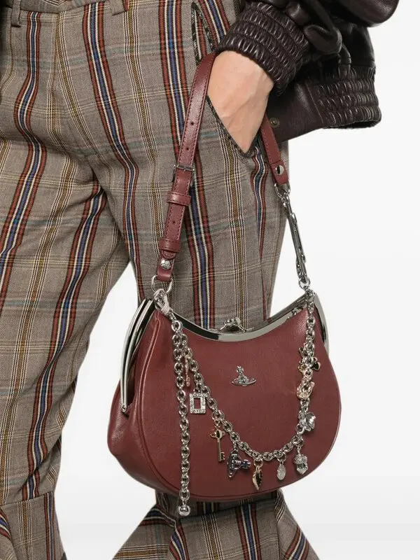 VIVIENNE WESTWOOD Charm Embellished Tote Bag - Burgundy