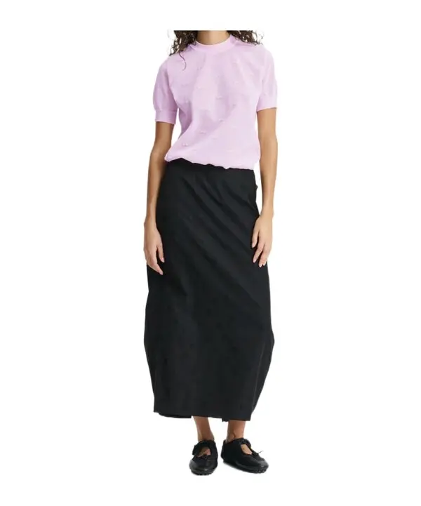 Cecilie Bahnsen Pink Knit Top With Bow Embellishments