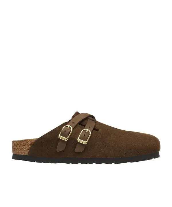BIRKENSTOCK Blair Buckle-fastening Suede Mules - Carafe