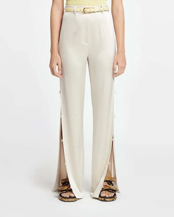 Nanushka Felina Satin Slip Pants - Nude