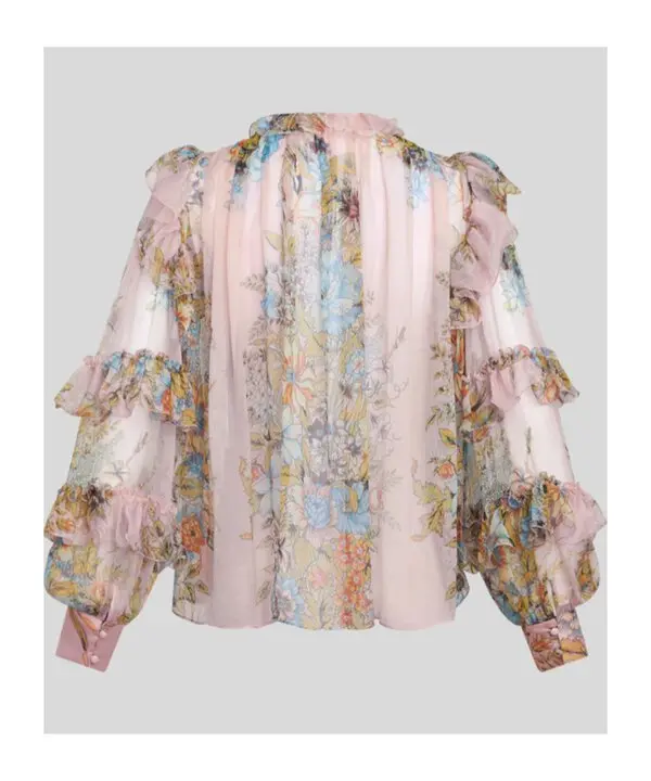 Etro Printed Silk Blouse With Ruching