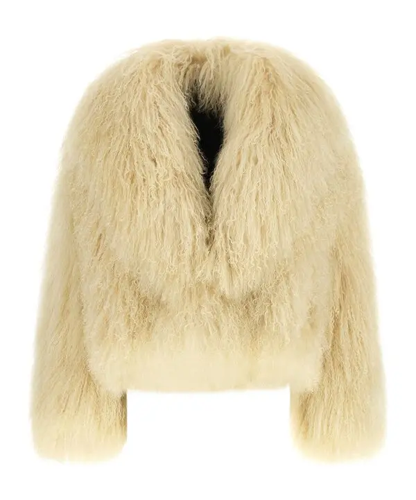 BLANCHA Curly Fur Cropped Jacket