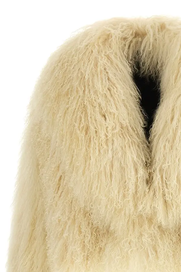 BLANCHA Curly Fur Cropped Jacket