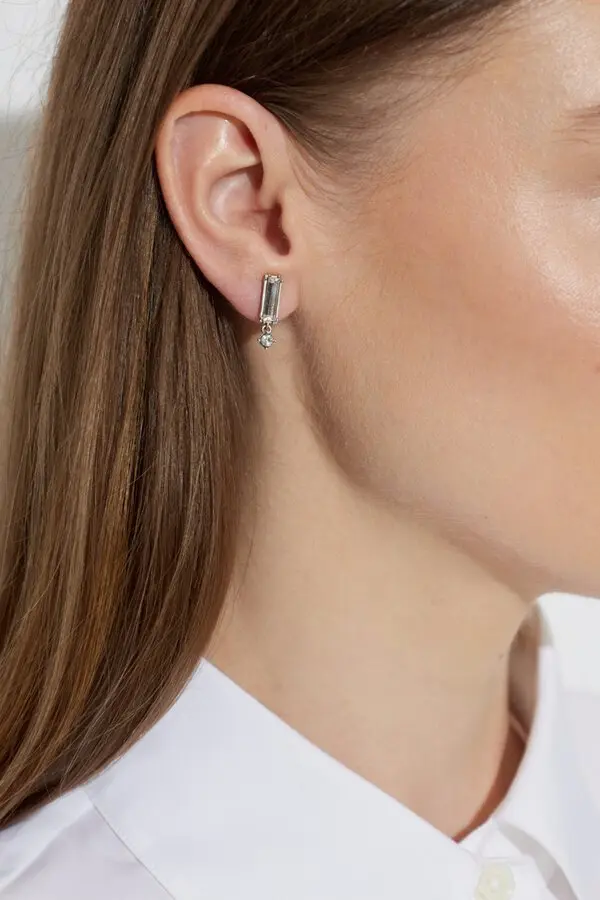 JIL SANDER Earrings With A Shimmering Crystal