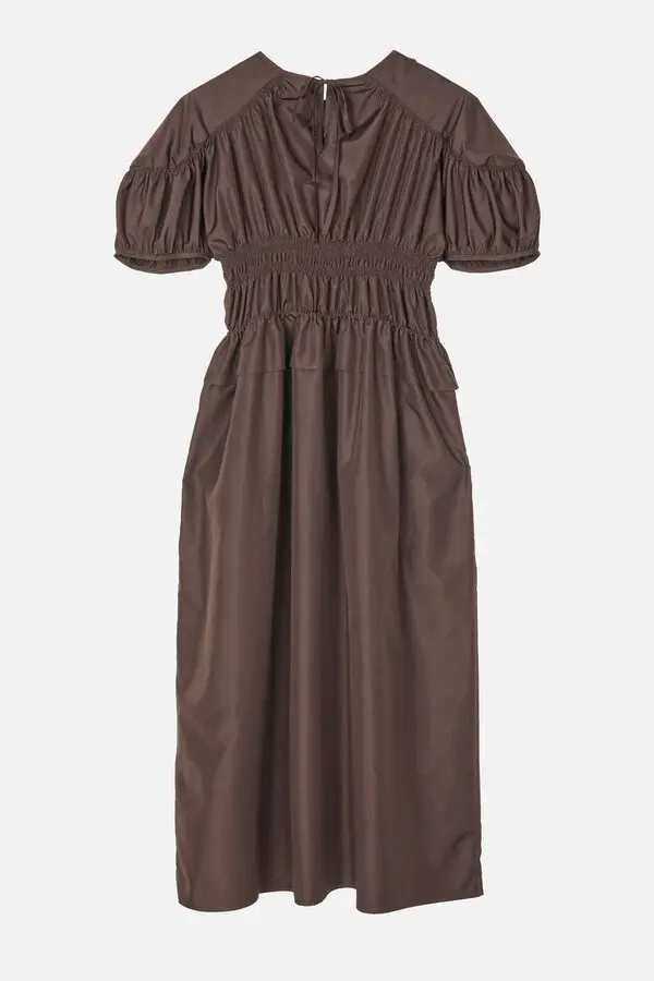 Cecilie Bahnsen Pleated Midi Dress With Drawstring Waist