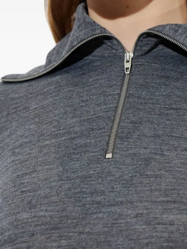 JIL SANDER Zip Stand-collar Long Sleeve Top