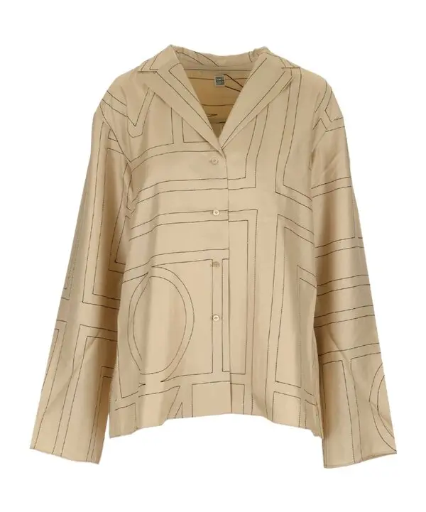 TOTEME Monogram-embroidered Shirt - Nude