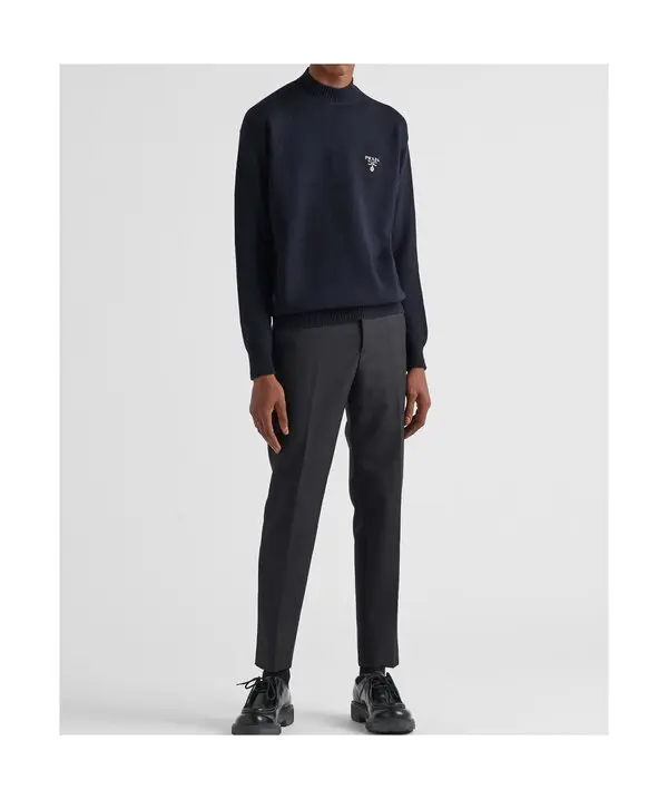 Prada Cashmere Turtleneck With Embroidered Logo