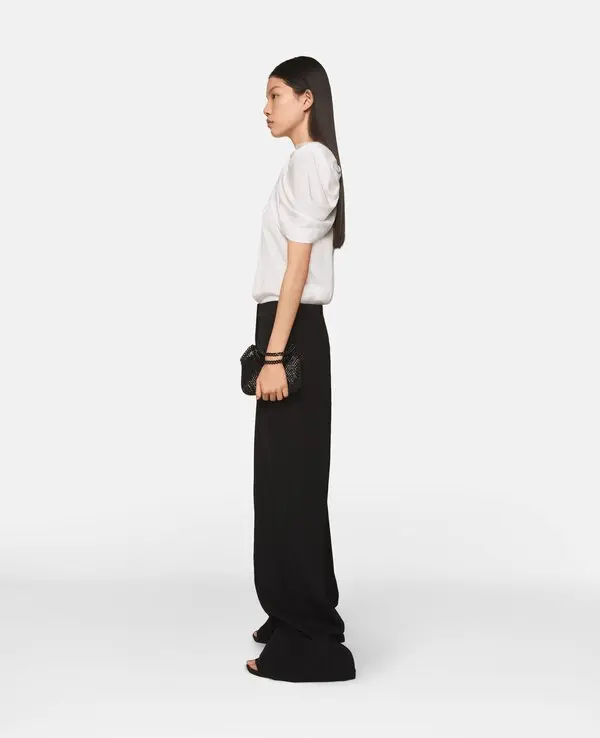 Stella McCartney Draped Shoulder Asymmetric Satin Top