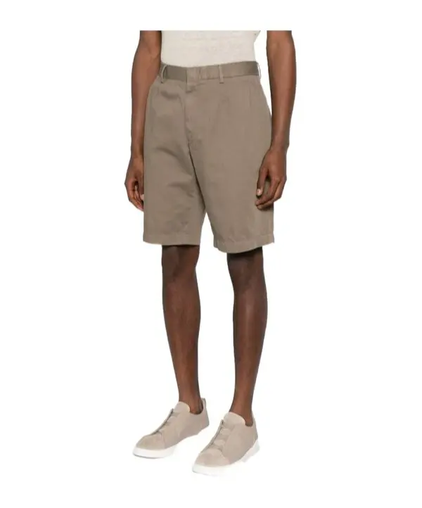 Zegna Cotton-blend Chino Shorts