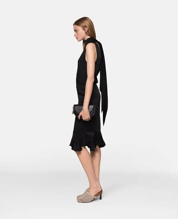 Stella McCartney Sleeveless High Collar Top With Tie Detail - Black