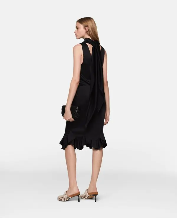 Stella McCartney Sleeveless High Collar Top With Tie Detail - Black