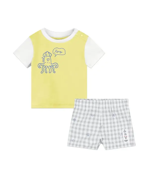 Kenzo Graphic Print T-shirt And Checked Shorts Set