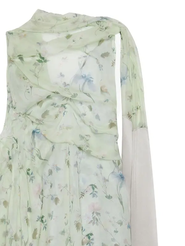 Givenchy Printed Draped Dress In Silk Chiffon With Lavallière