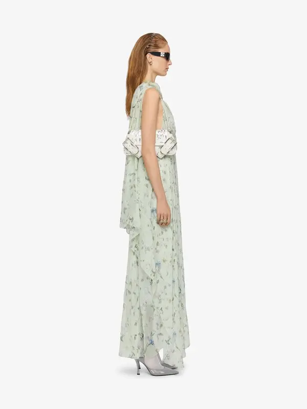 Givenchy Printed Draped Dress In Silk Chiffon With Lavallière