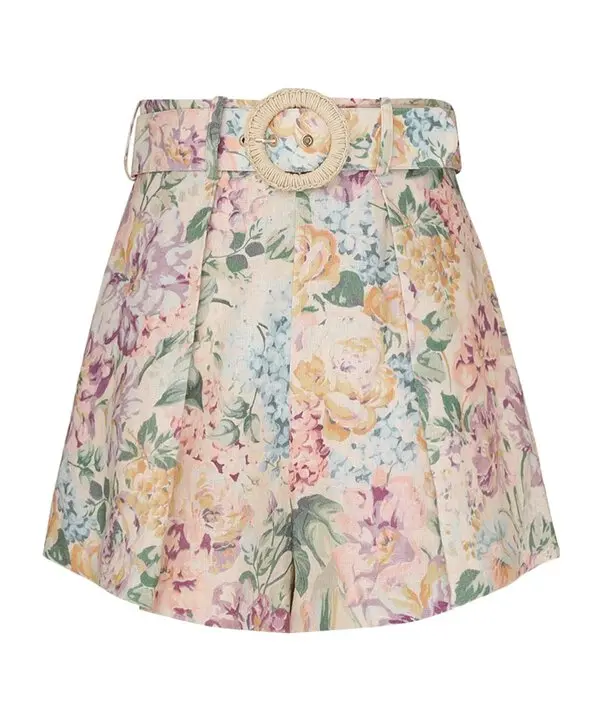 Zimmermann Halliday Tuck High Waisted Shorts