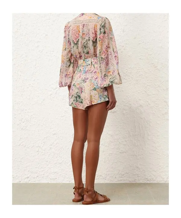 Zimmermann Halliday Tuck High Waisted Shorts