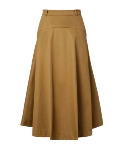 Balenciaga Cotton Twill Midi Skirt