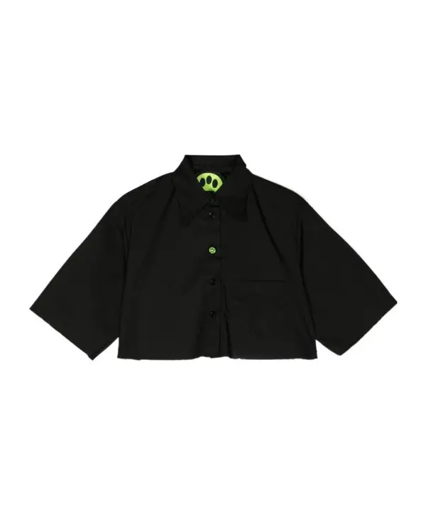 BARROW Logo-print Cotton Shirt - Black