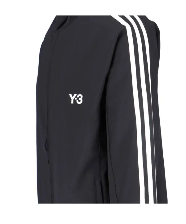 Y3 Logo Printed Zip-up Jacket With Straight Hem