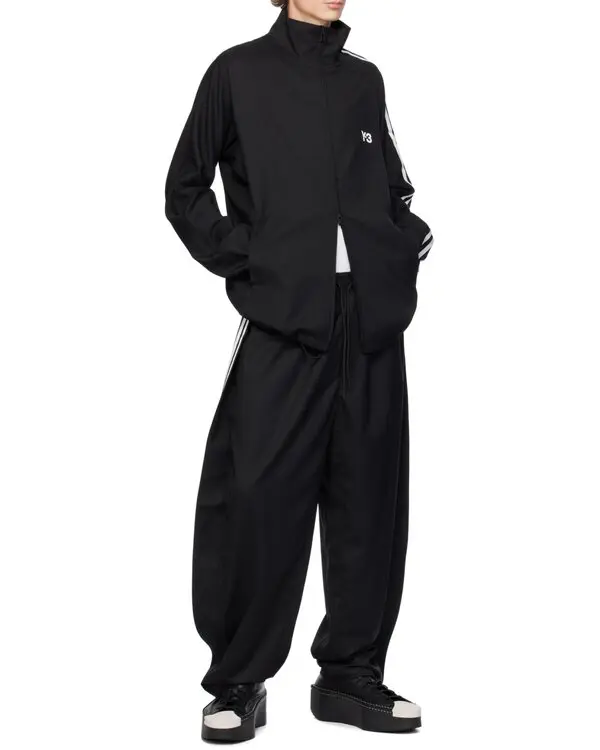Y3 Logo Printed Zip-up Jacket With Straight Hem