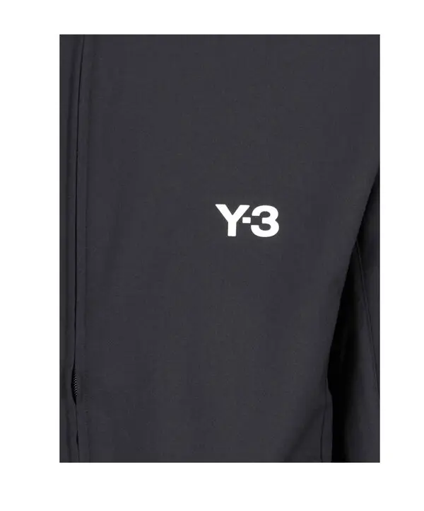 Y3 Logo Printed Zip-up Jacket With Straight Hem