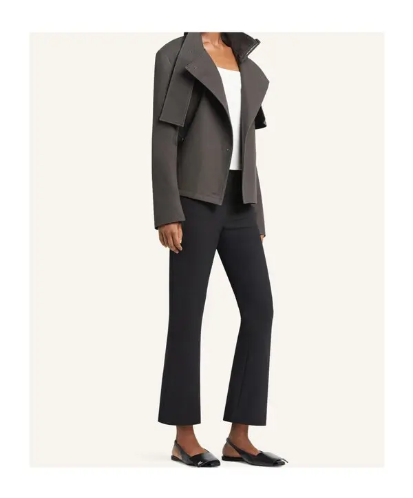 COURREGES Double-breasted Cotton Jacket With Belted Back - Anthracite
