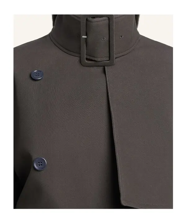 COURREGES Double-breasted Cotton Jacket With Belted Back - Anthracite