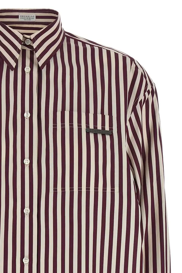 Brunello Cucinelli Striped Long Sleeved Shirt