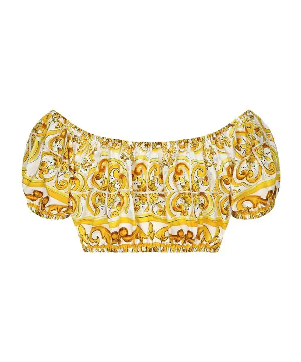 Dolce & Gabbana Dolce Gabbana Majolica Printed Cropped Top