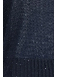 Brunello Cucinelli Sequined Short-sleeve Jumper - Navy Blue