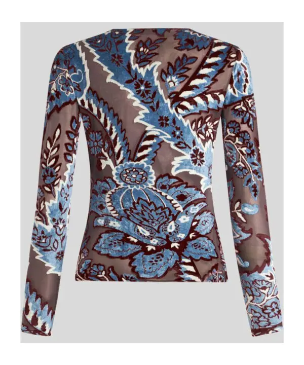 Etro Tulle Jacquard Velvet Top