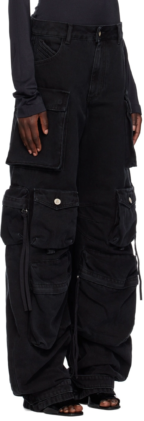 Attico The Fern Wide-leg Cargo Jeans - Black