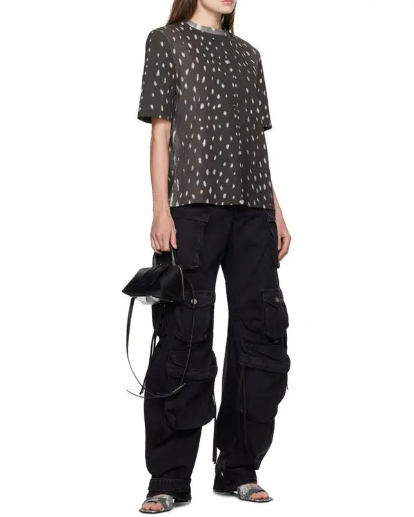 Attico The Fern Wide-leg Cargo Jeans - Black