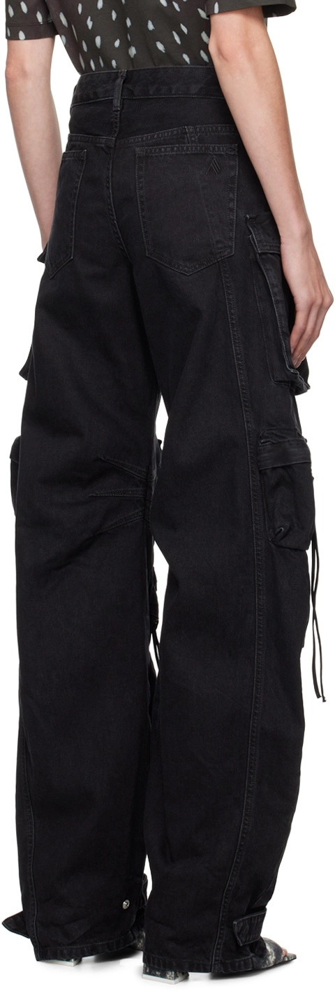 Attico The Fern Wide-leg Cargo Jeans - Black