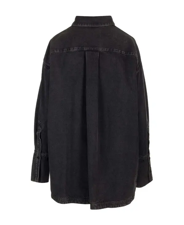 Attico Logo Embroidered Buttoned Denim Shirt
