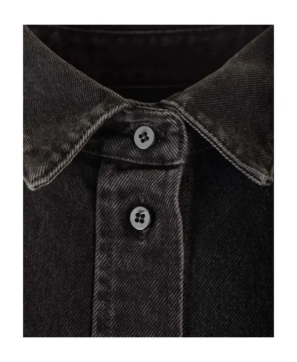 Attico Logo Embroidered Buttoned Denim Shirt