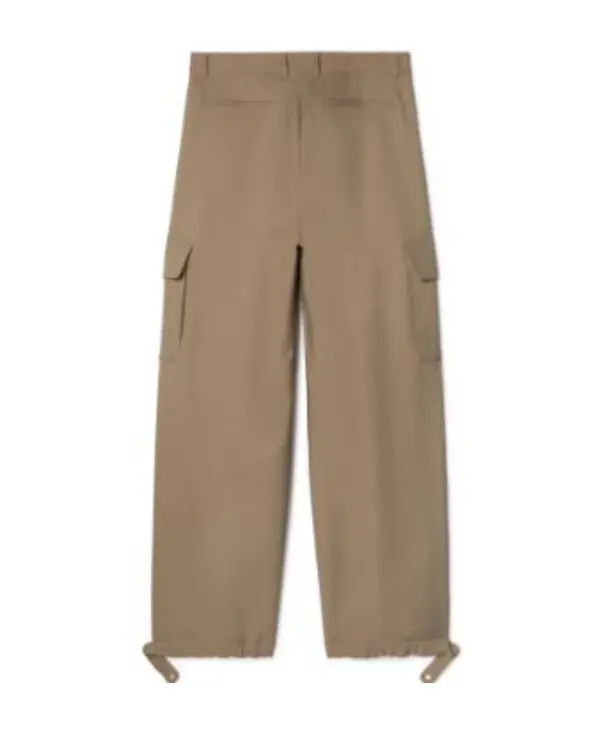 Off-White Beige Embroidered Cargo Trousers