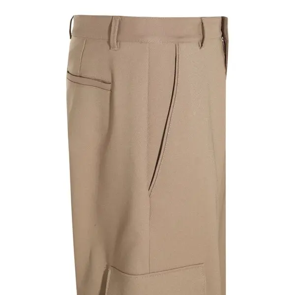 Off-White Beige Embroidered Cargo Trousers