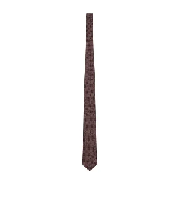LARDINI Geometric-print Silk Tie