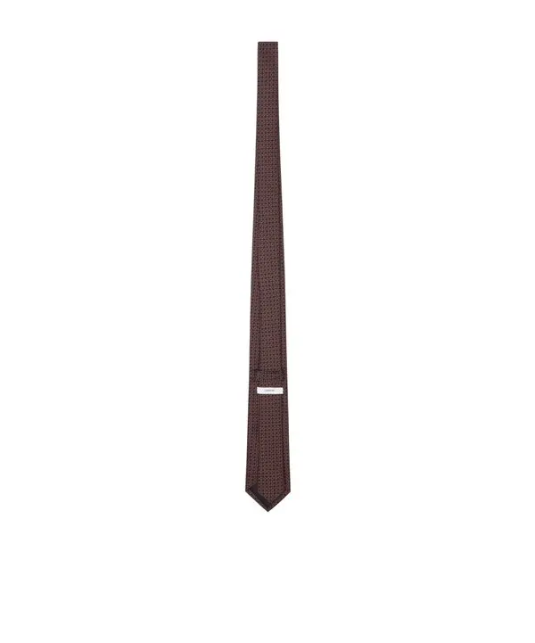 LARDINI Geometric-print Silk Tie